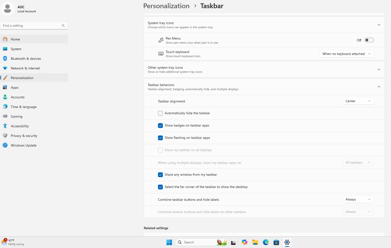 Move Windows 11 Taskbar – Advanced Data Consultants